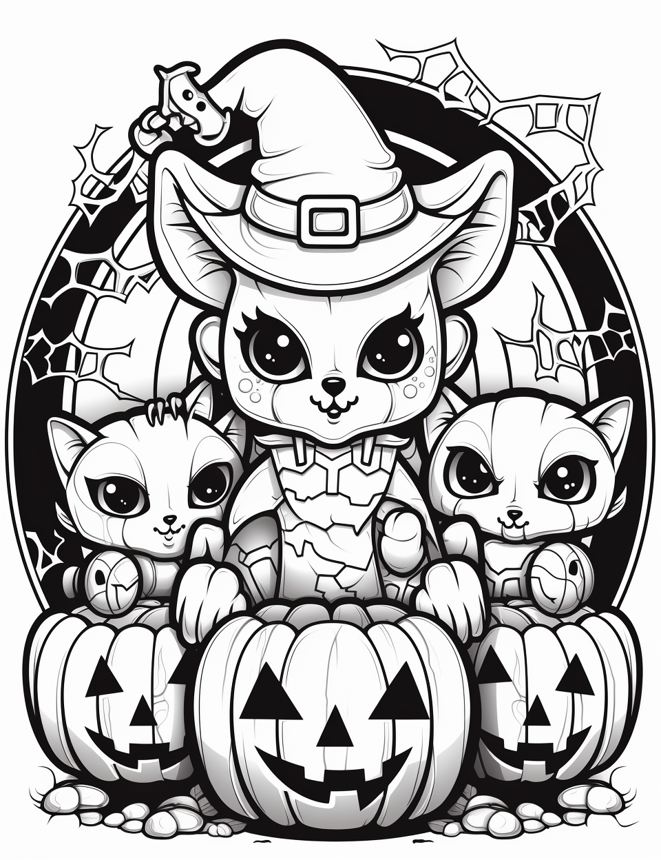Color Craftables | Coloring Pages | Holiday - Halloween - Black Cats