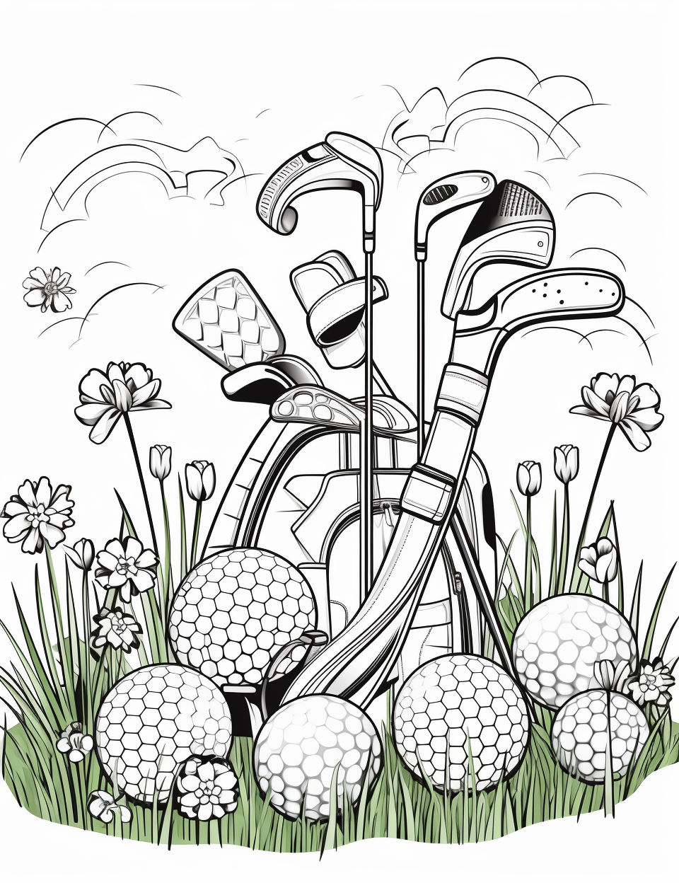 Color Craftables | Coloring Pages | Father's Day Golf Club Coloring Pages
