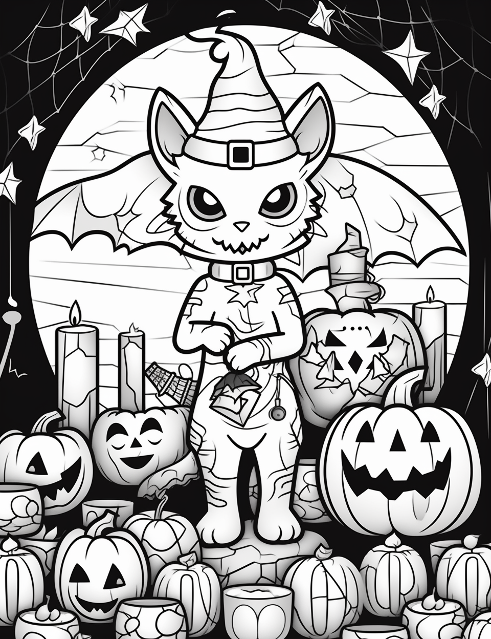 Color Craftables | Coloring Pages | Holiday - Halloween - Black Cats