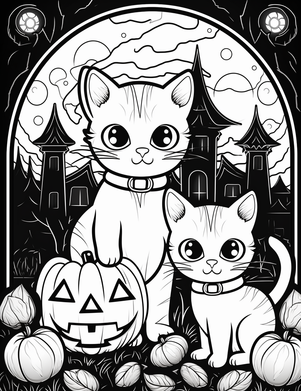 Color Craftables | Coloring Pages | Holiday - Halloween - Black Cats