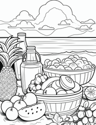Color Craftables | Coloring Pages | Holiday - 4th of July - BBQ Picnic