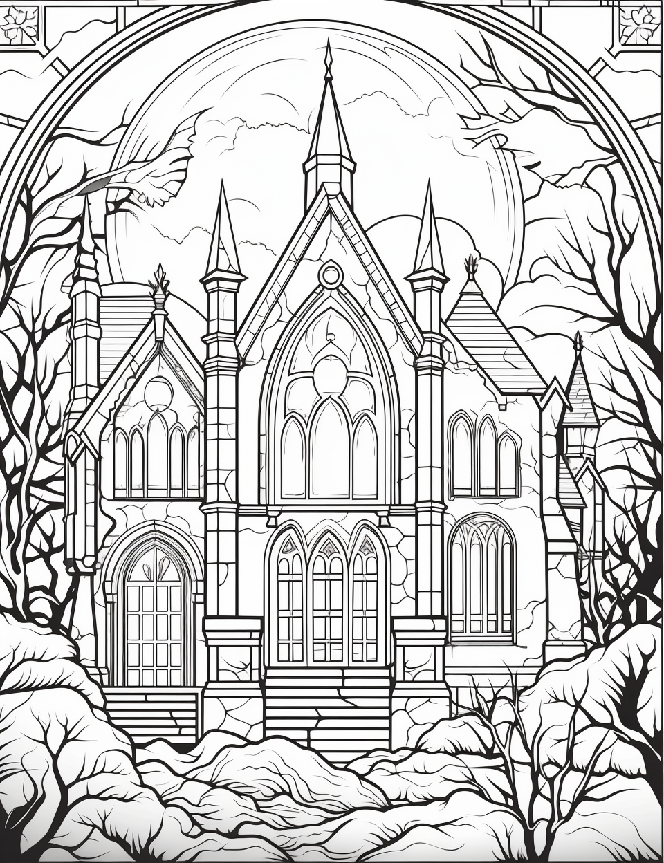 Color Craftables | Coloring Pages | Halloween Full Moon Coloring Page