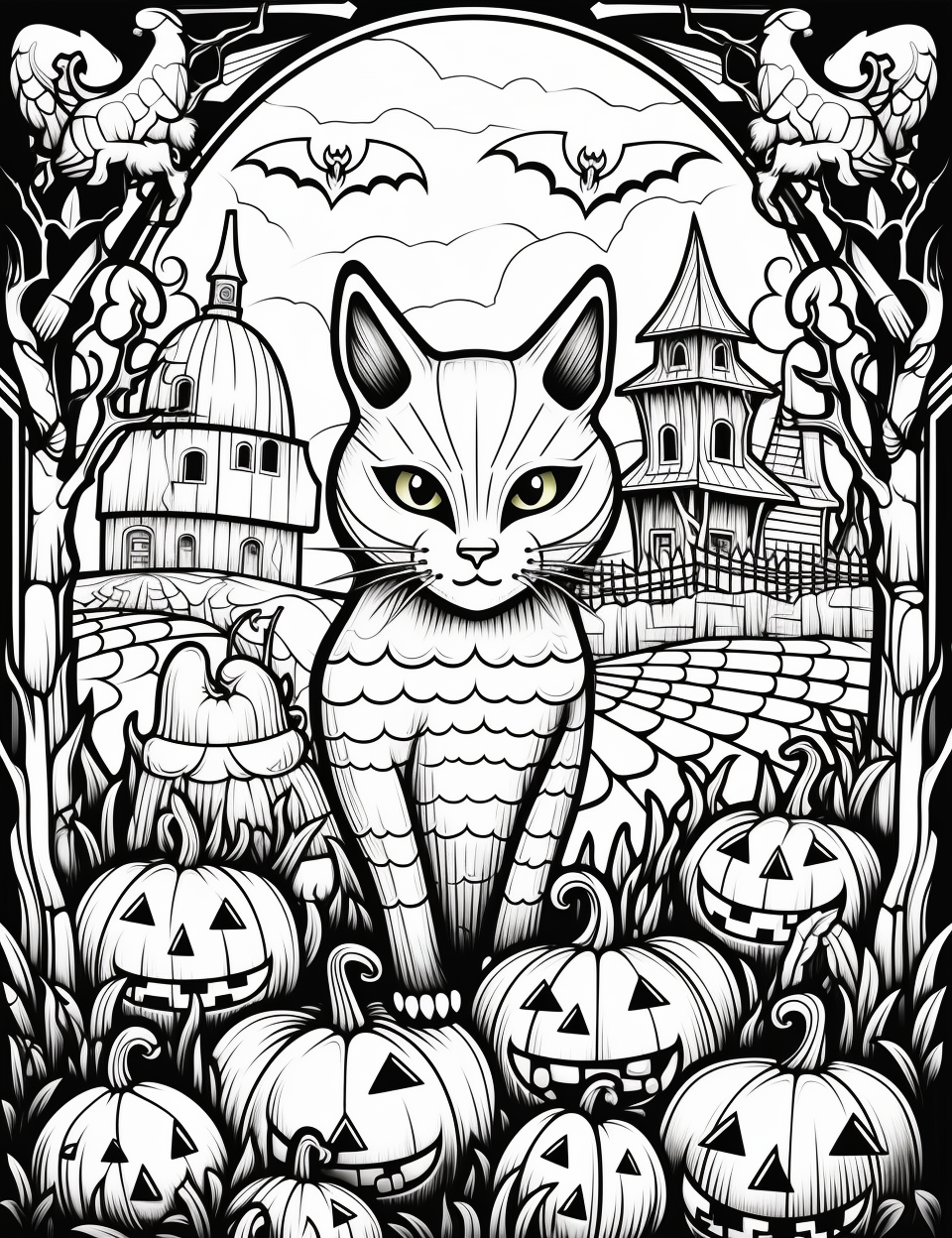 Color Craftables | Coloring Pages | Holiday - Halloween - Black Cats