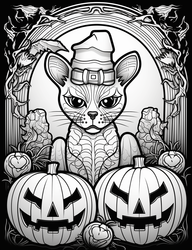 Color Craftables | Coloring Pages | Holiday - Halloween - Black Cats