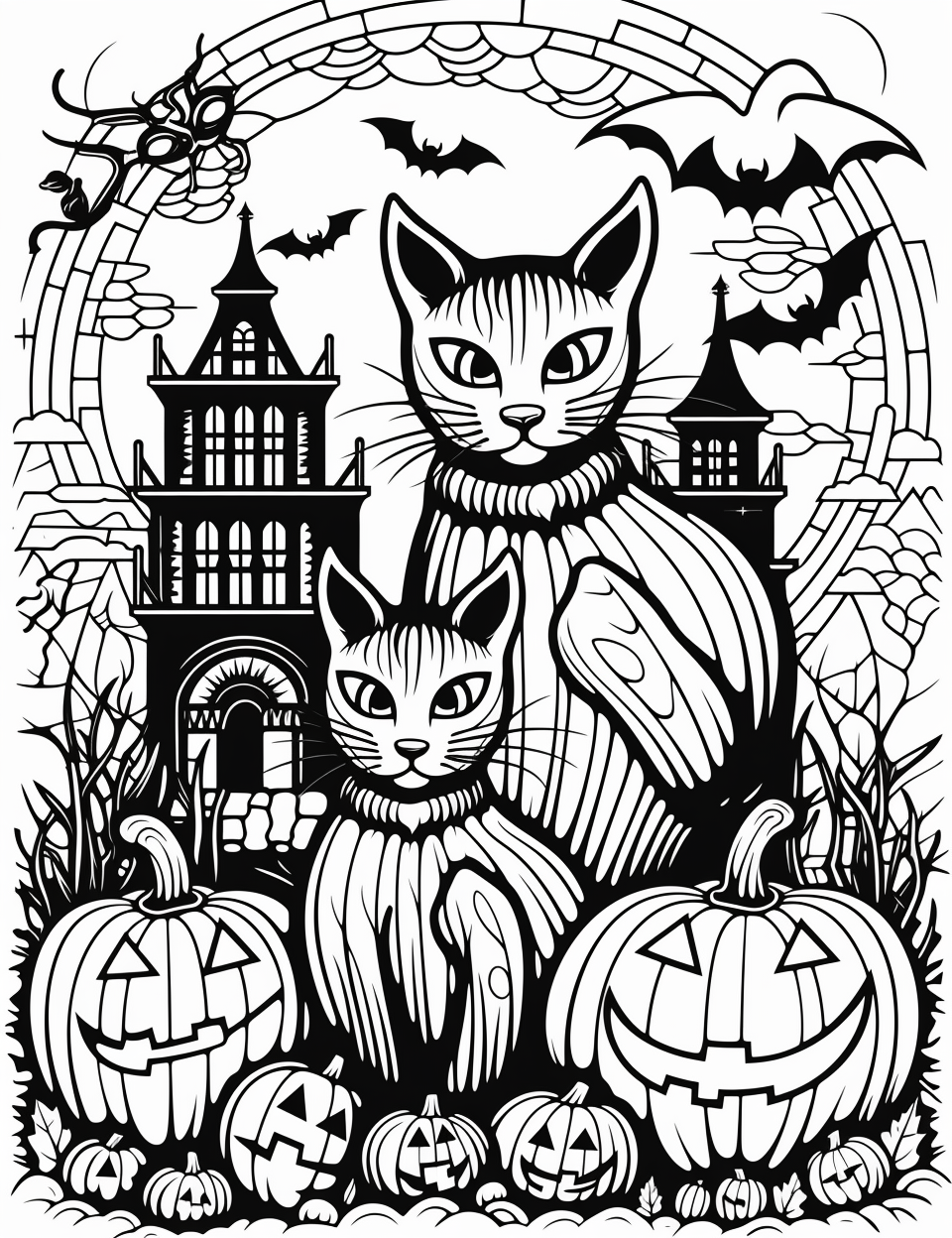 Color Craftables | Coloring Pages | Holiday - Halloween - Black Cats