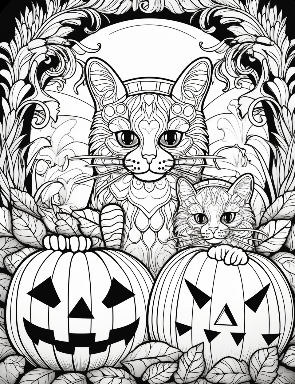 Color Craftables | Coloring Pages | Holiday - Halloween - Black Cats