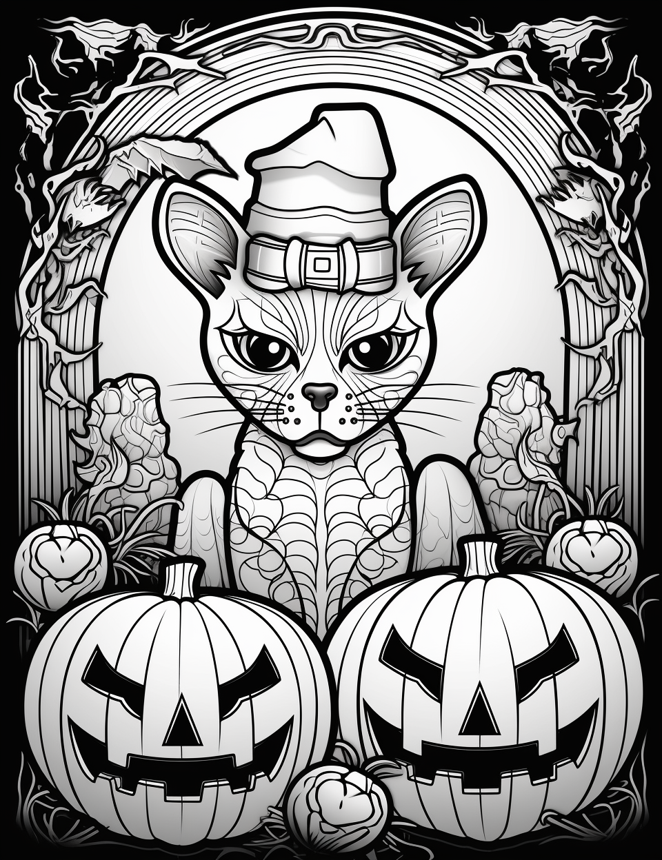 Color Craftables | Coloring Pages | Holiday - Halloween - Black Cats