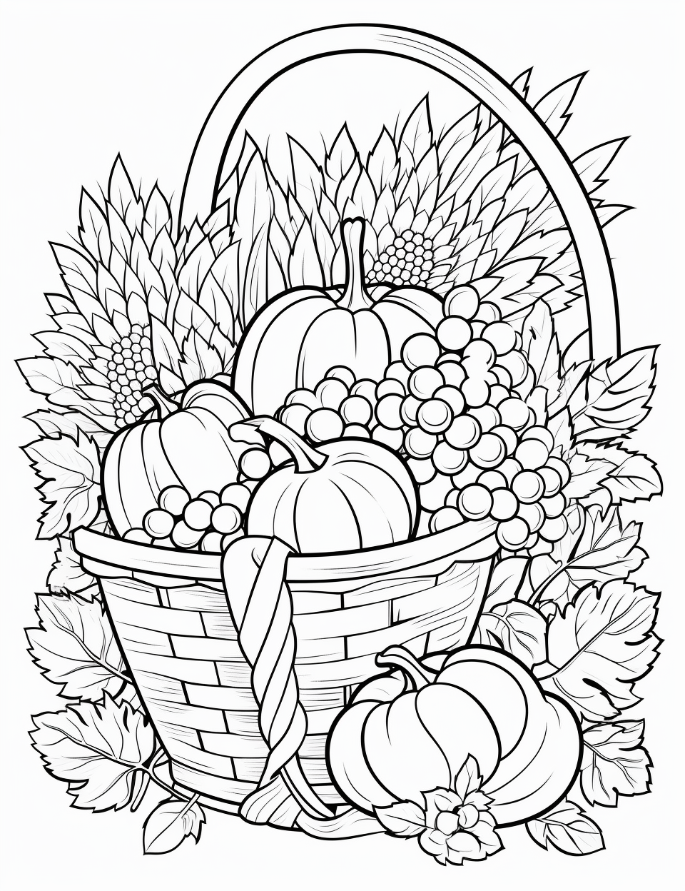 Color Craftables | Coloring Pages | Thanksgiving Cornucopia Coloring Pages