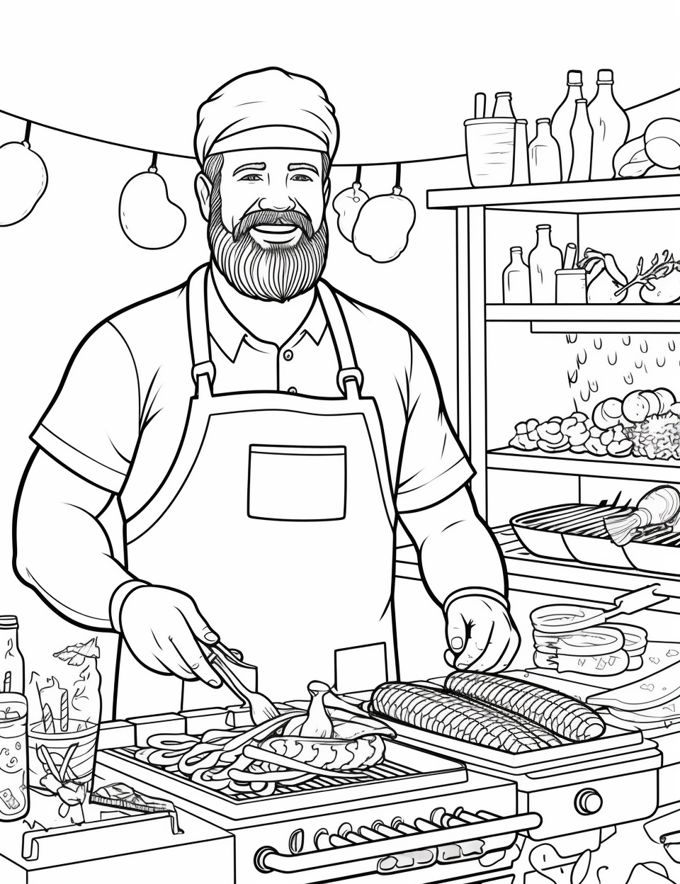 Color Craftables | Coloring Pages | Fathers Day BBQ Coloring Page