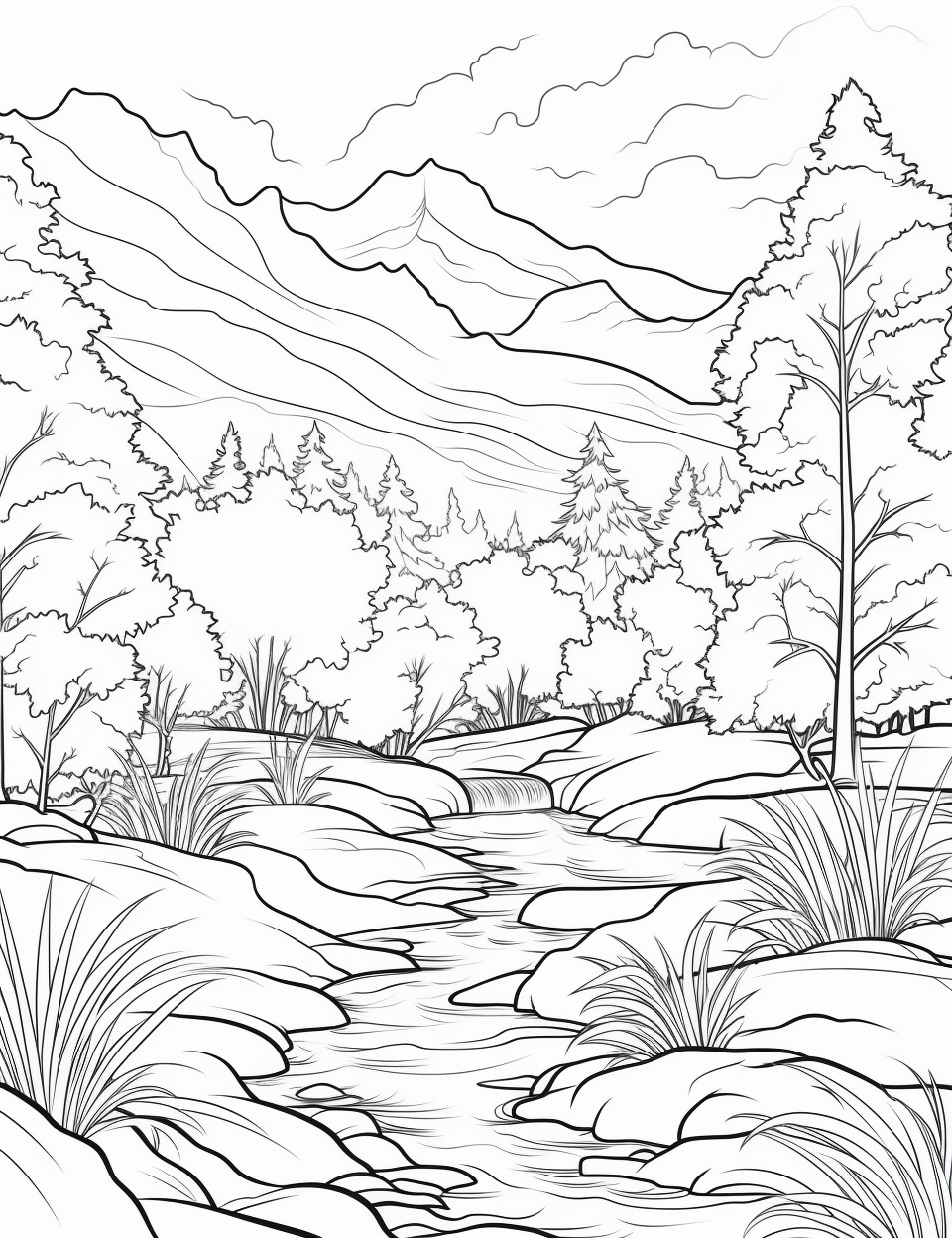 Color Craftables | Coloring Pages | Nature - Landscapes - Valley