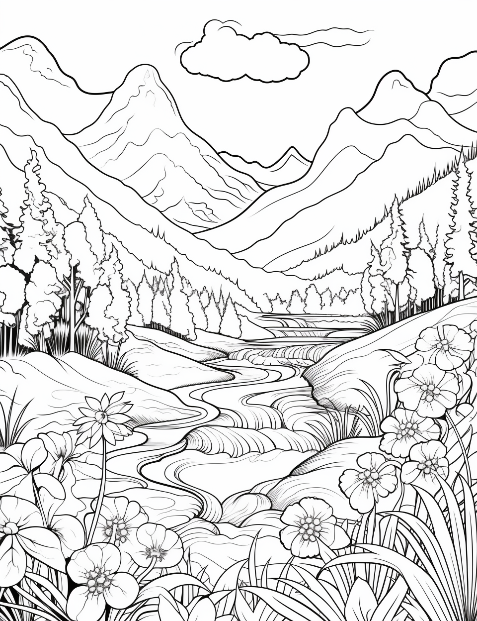 Color Craftables | Coloring Pages | Nature - Landscapes - Valley