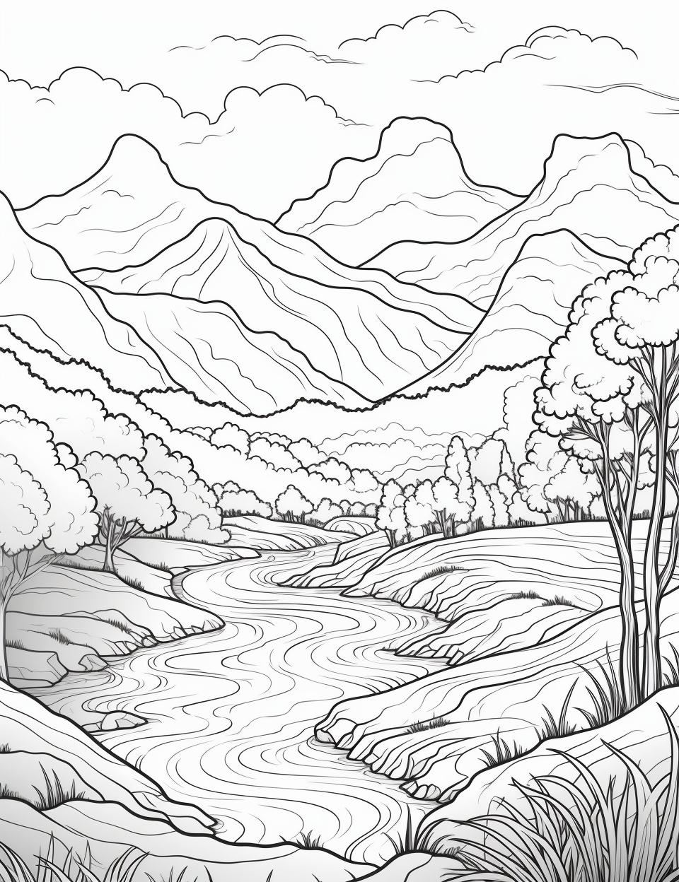 Color Craftables | Coloring Pages | Nature - Landscapes - Valley