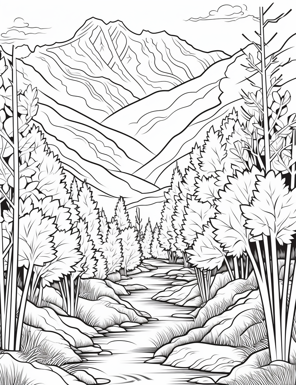 Color Craftables | Coloring Pages | Nature - Landscapes - Valley