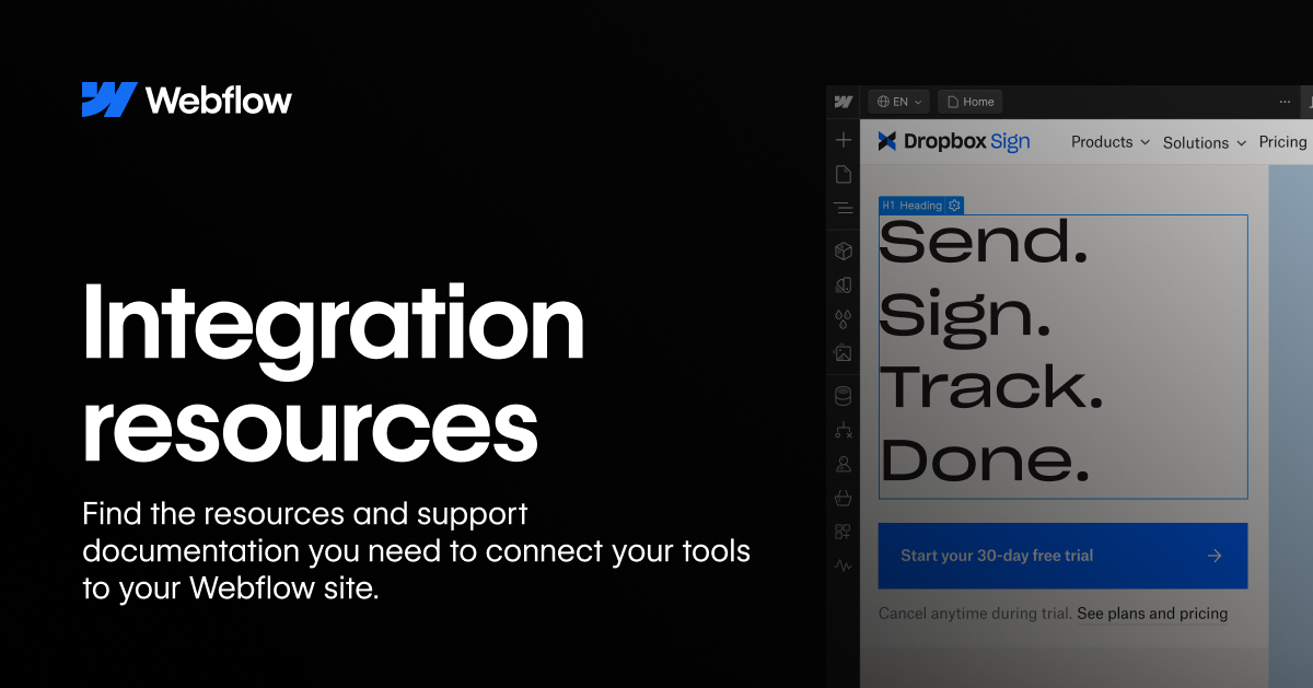 Webflow Integration resources | Webflow University