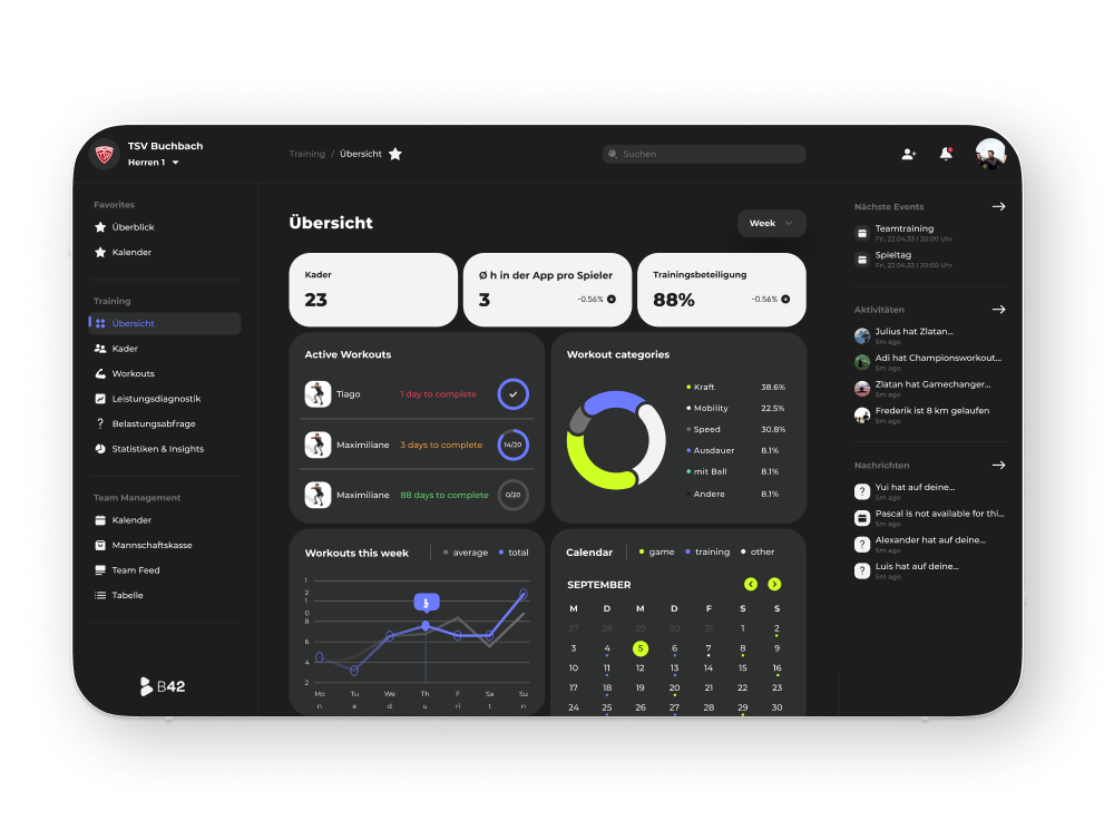 B42 für Fußballteams