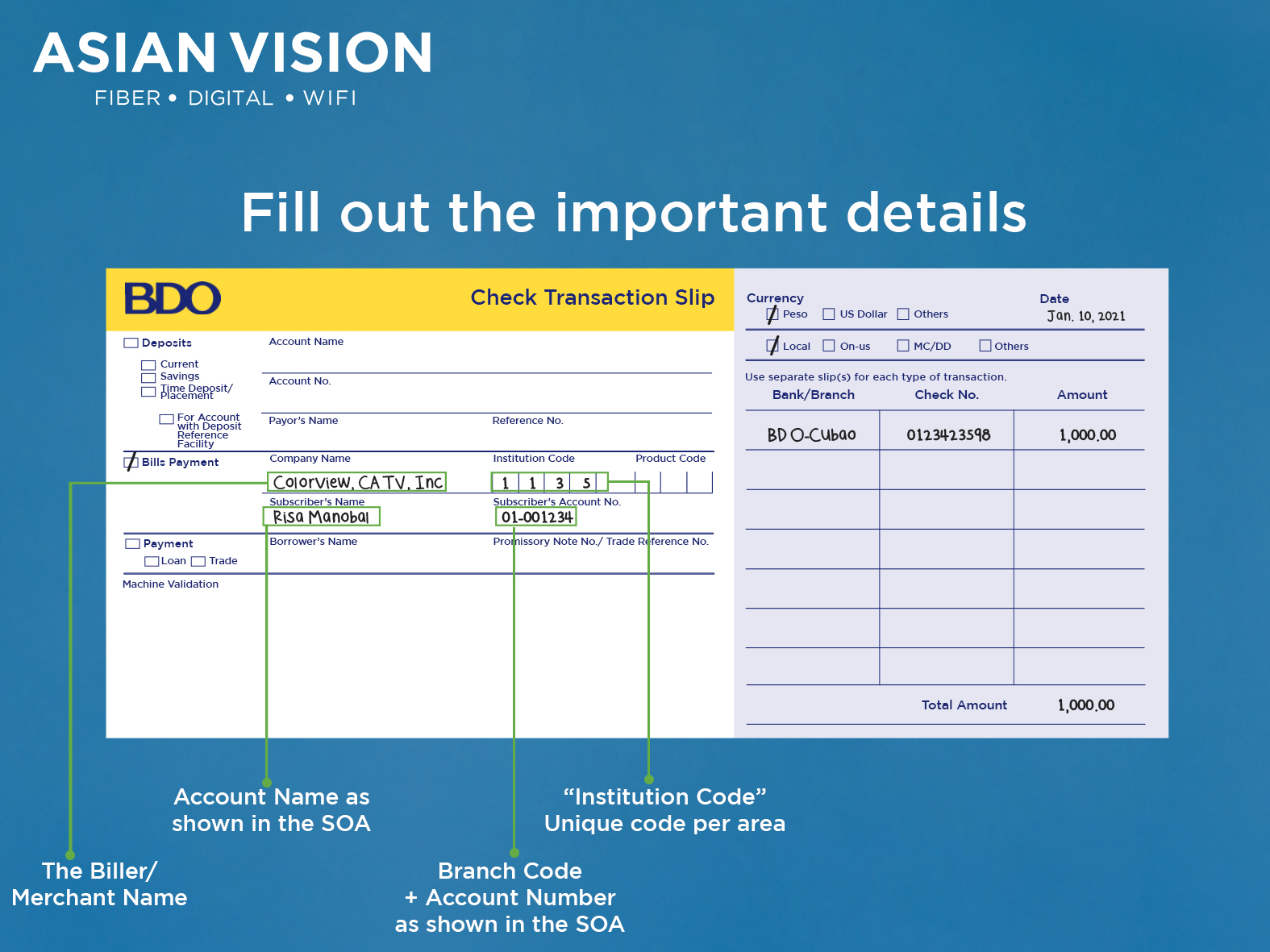 Asian Vision Philippines | News | Pay Your Asian Vision Bills at Any ...