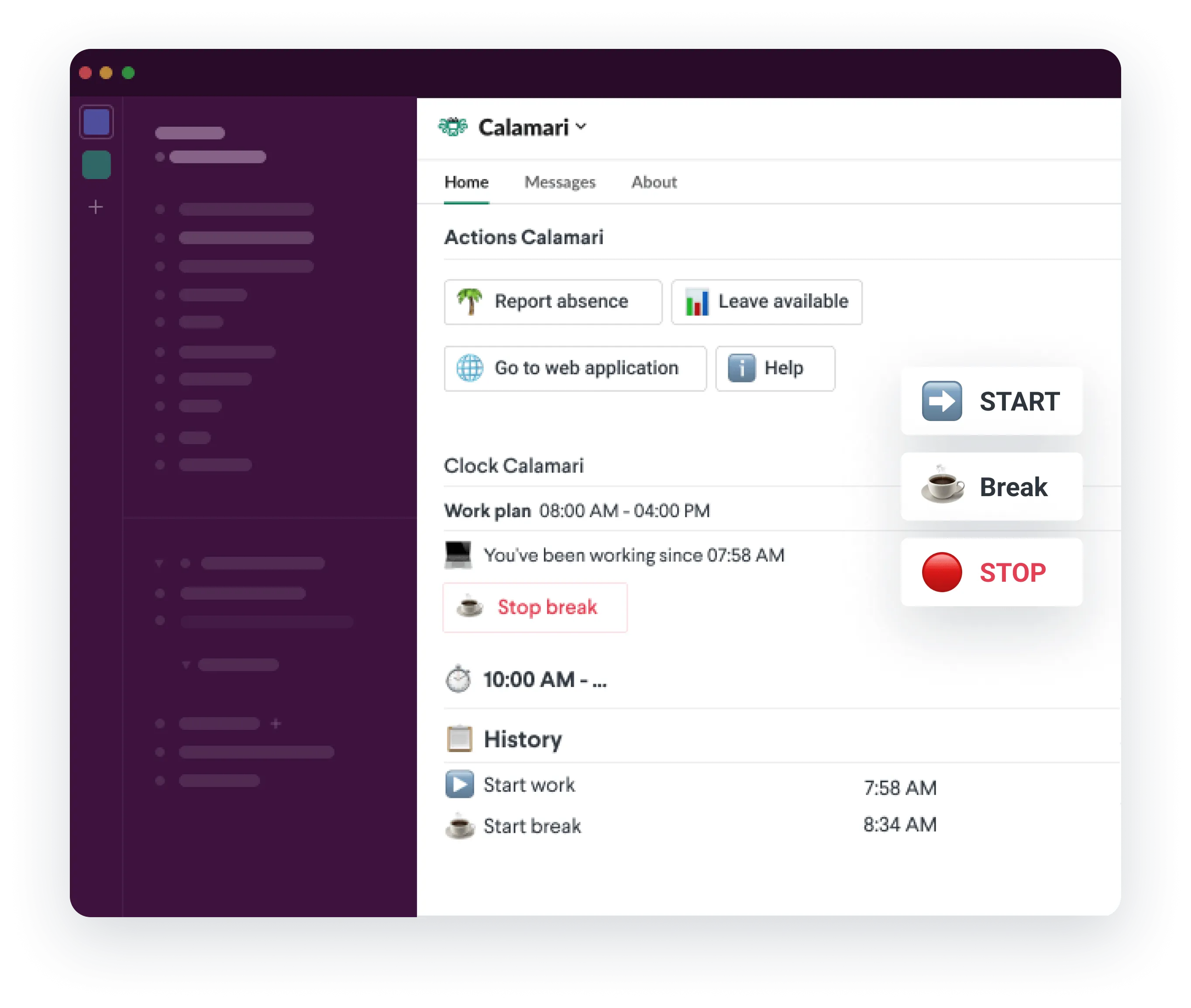 Track Time Off and Attendance with Slack | Calamari