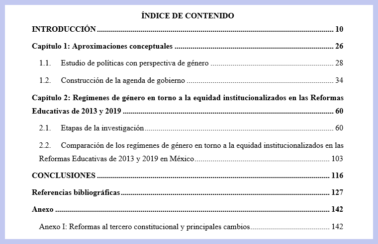 Ejemplos De Indices De Libros Ejemplos De Indices De Libros