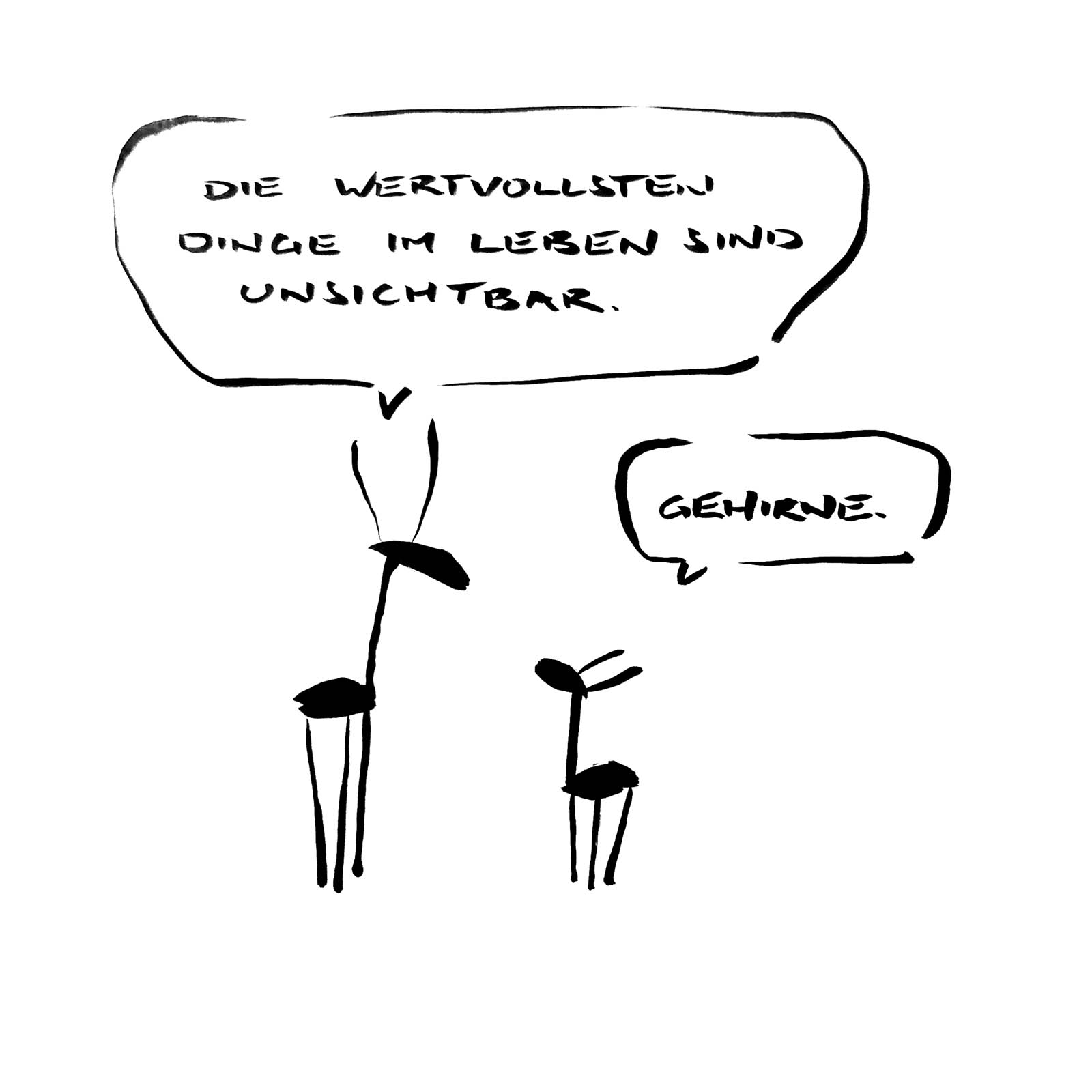 META BENE | Minimalistische Tusche-Cartoons