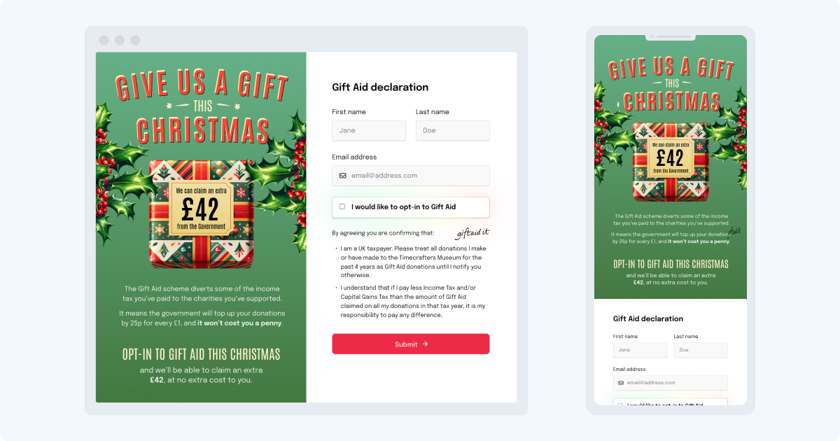Creating a Gift Aid campaign with our flexible customisation options ...