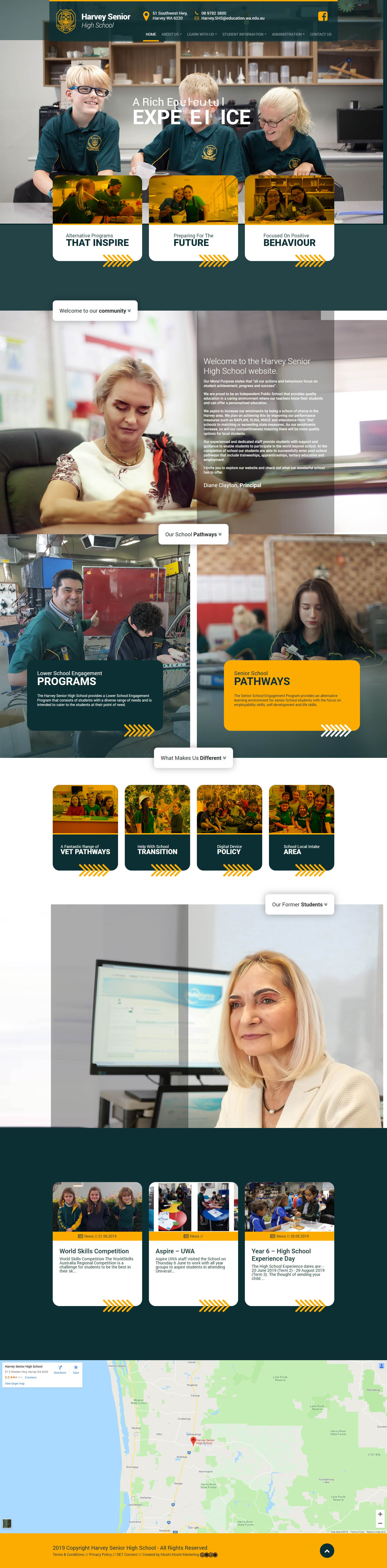 Harvey Senior High School, Wordpress Website Design & Development | Bunbury, Perth & Western ...