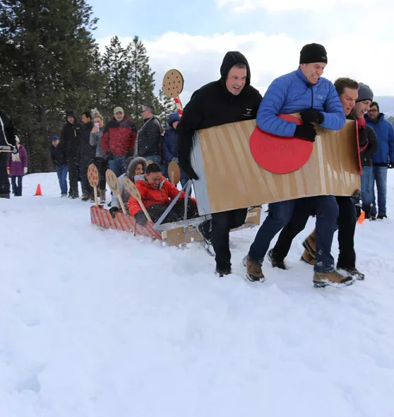 Human Dog Sled Race | Work Team Building Activities | FullTilt Team ...