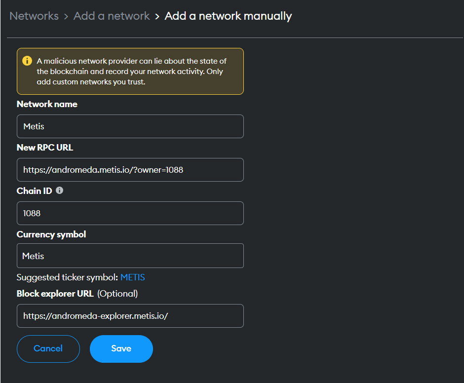 How to connect your wallet to Metis - Metis