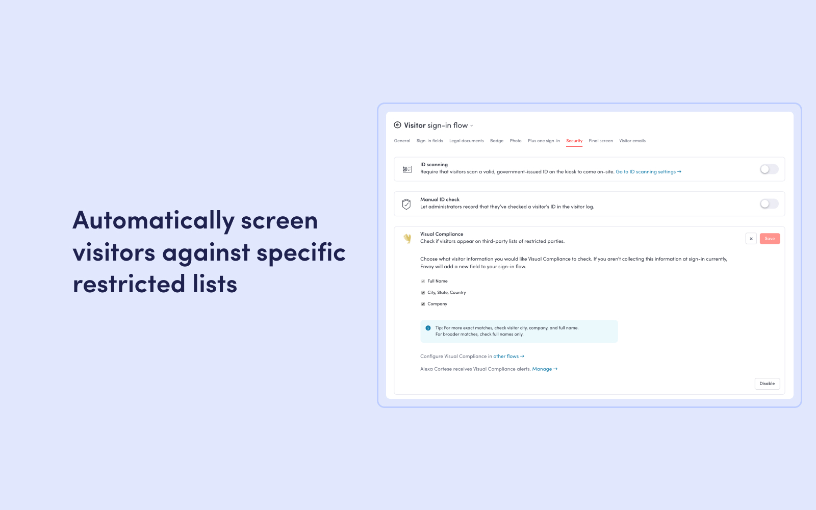 Visual Compliance | Envoy