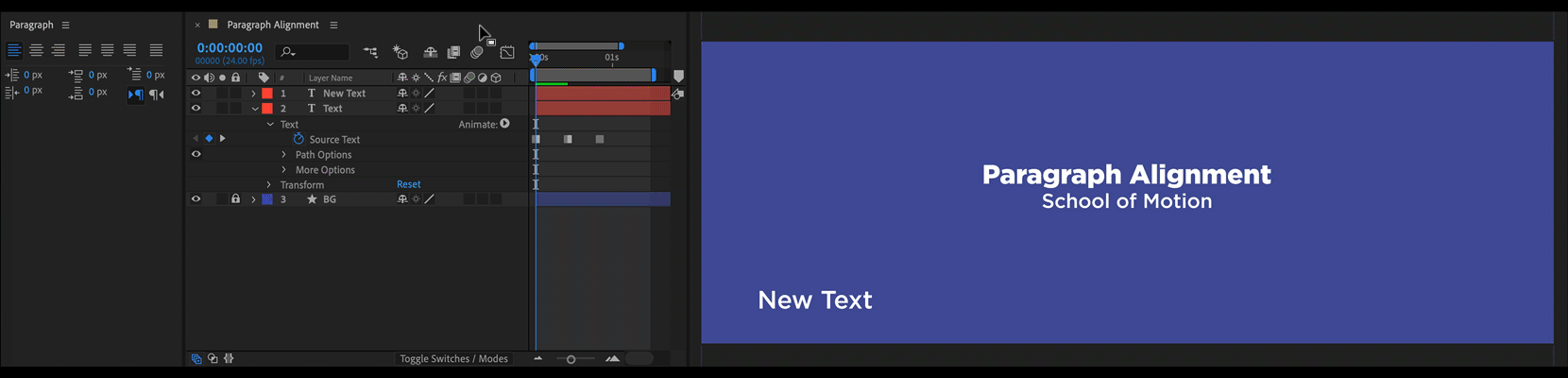 How to Align Paragraphs in Your After Effects Animation