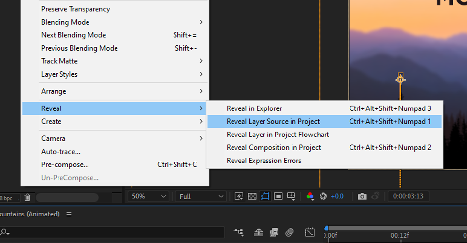Save Time in the Timeline with the After Effects Layer Menu
