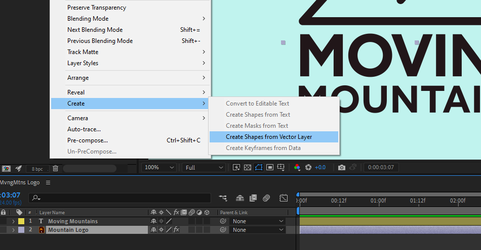Save Time in the Timeline with the After Effects Layer Menu