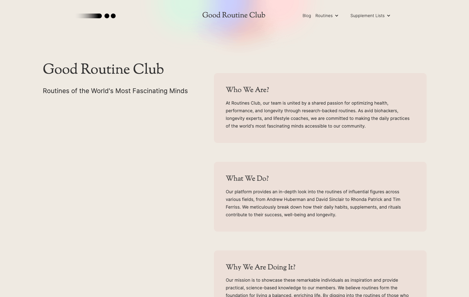 About Us | Good Routine Club - Your Path to a Healthier Lifestyle