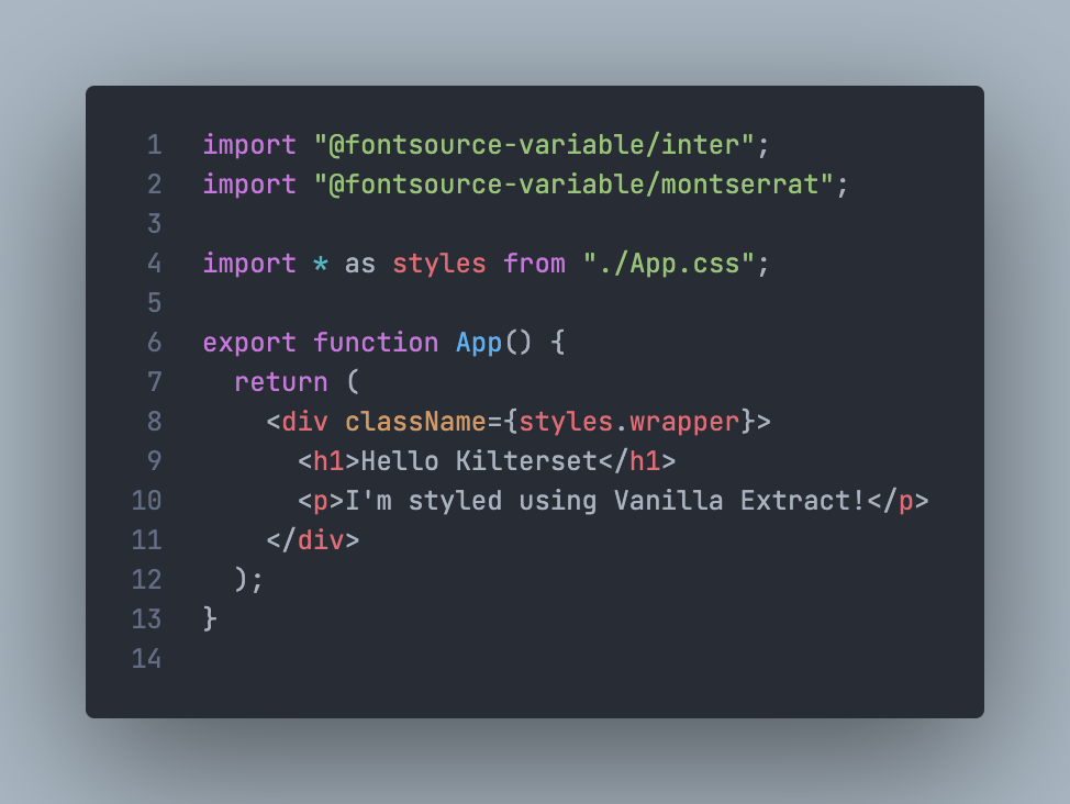 Styling with Vanilla Extract - Kilterset