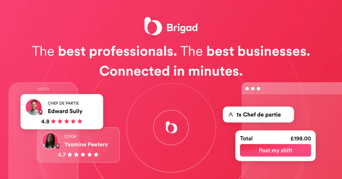 Connect with qualified hospitality freelancers with Brigad App