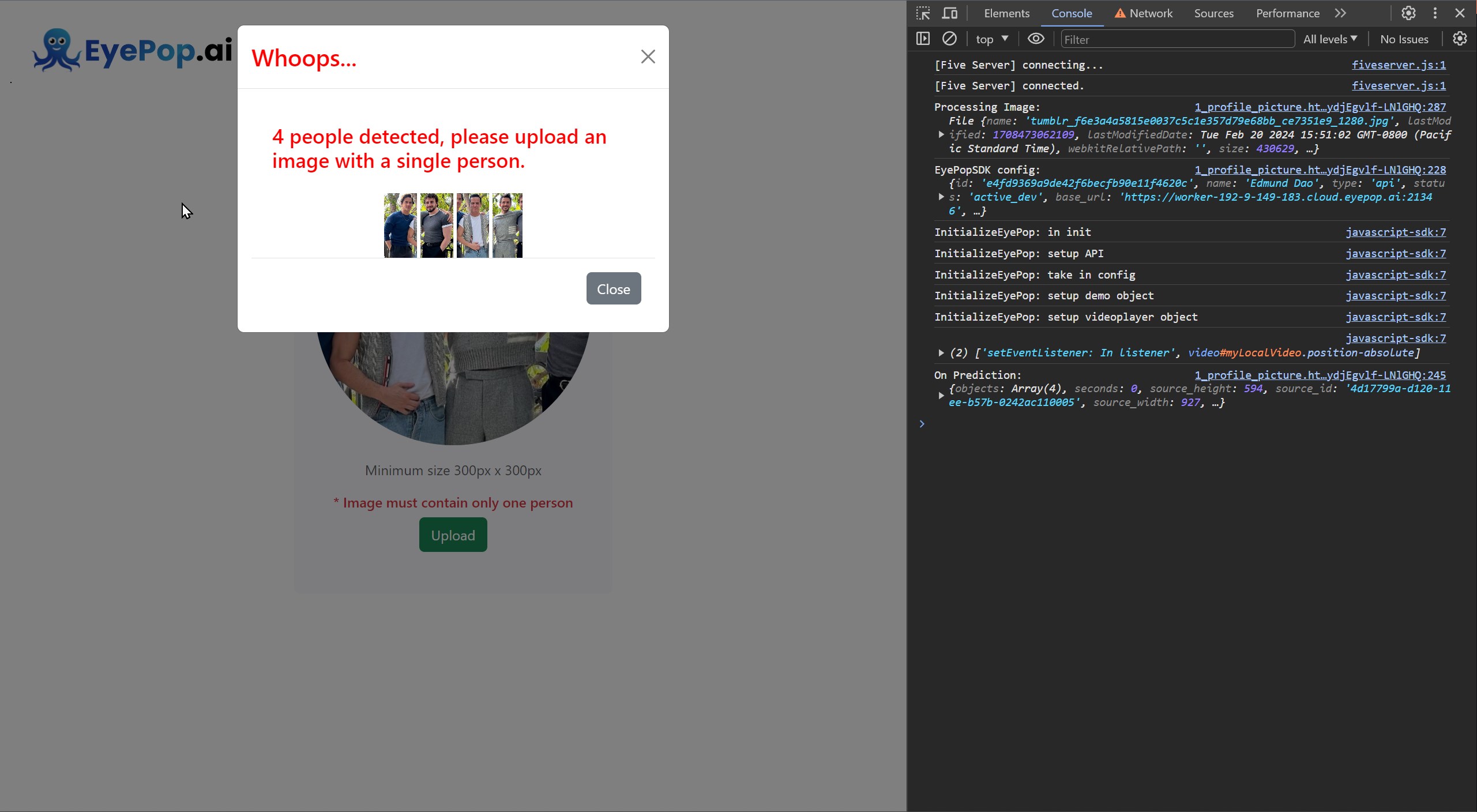 10 minute Profile Photo Verification System Using EyePop.ai and JavaScript