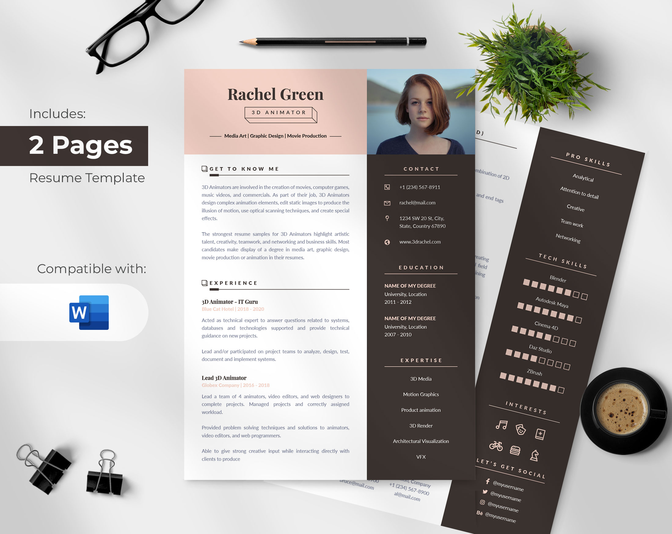 Professional Designer Resume Template | Digital Products with Reselling ...