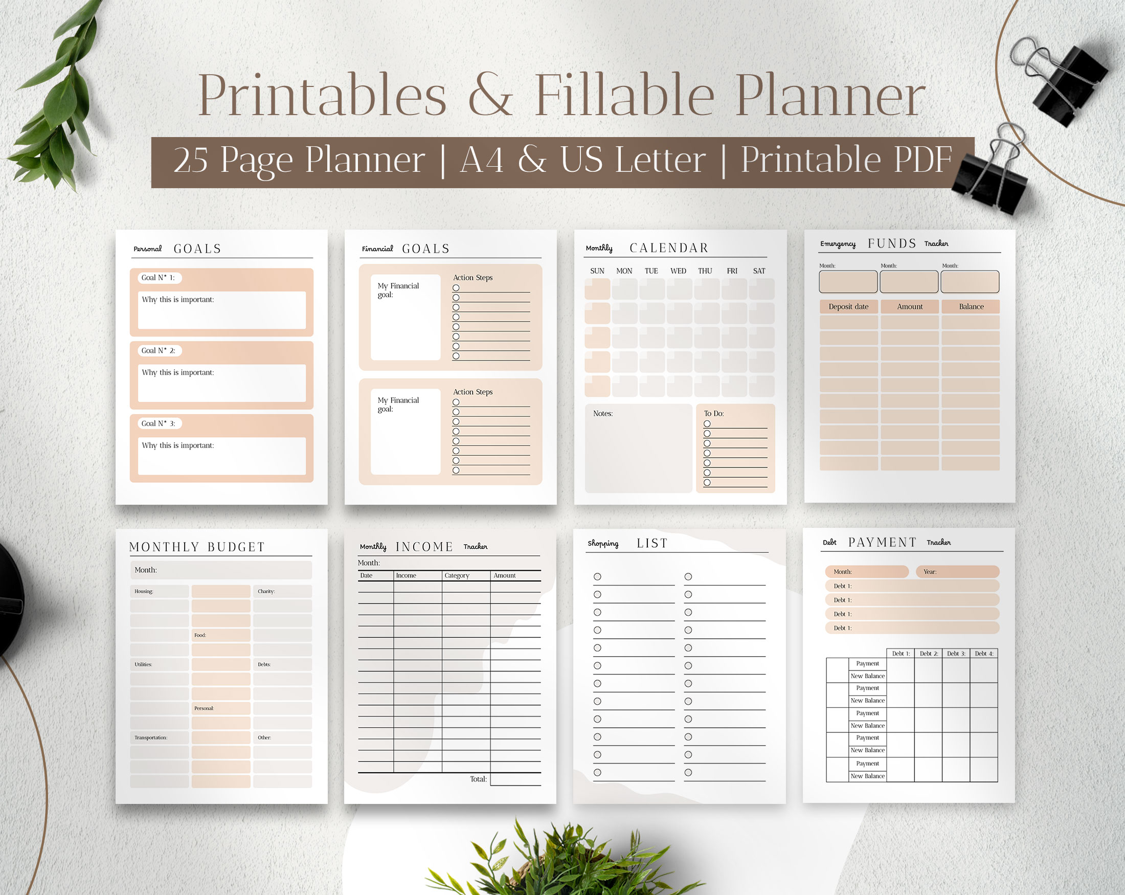 Pastel Budget Finance Planner Monthly | Digital Products with Reselling ...