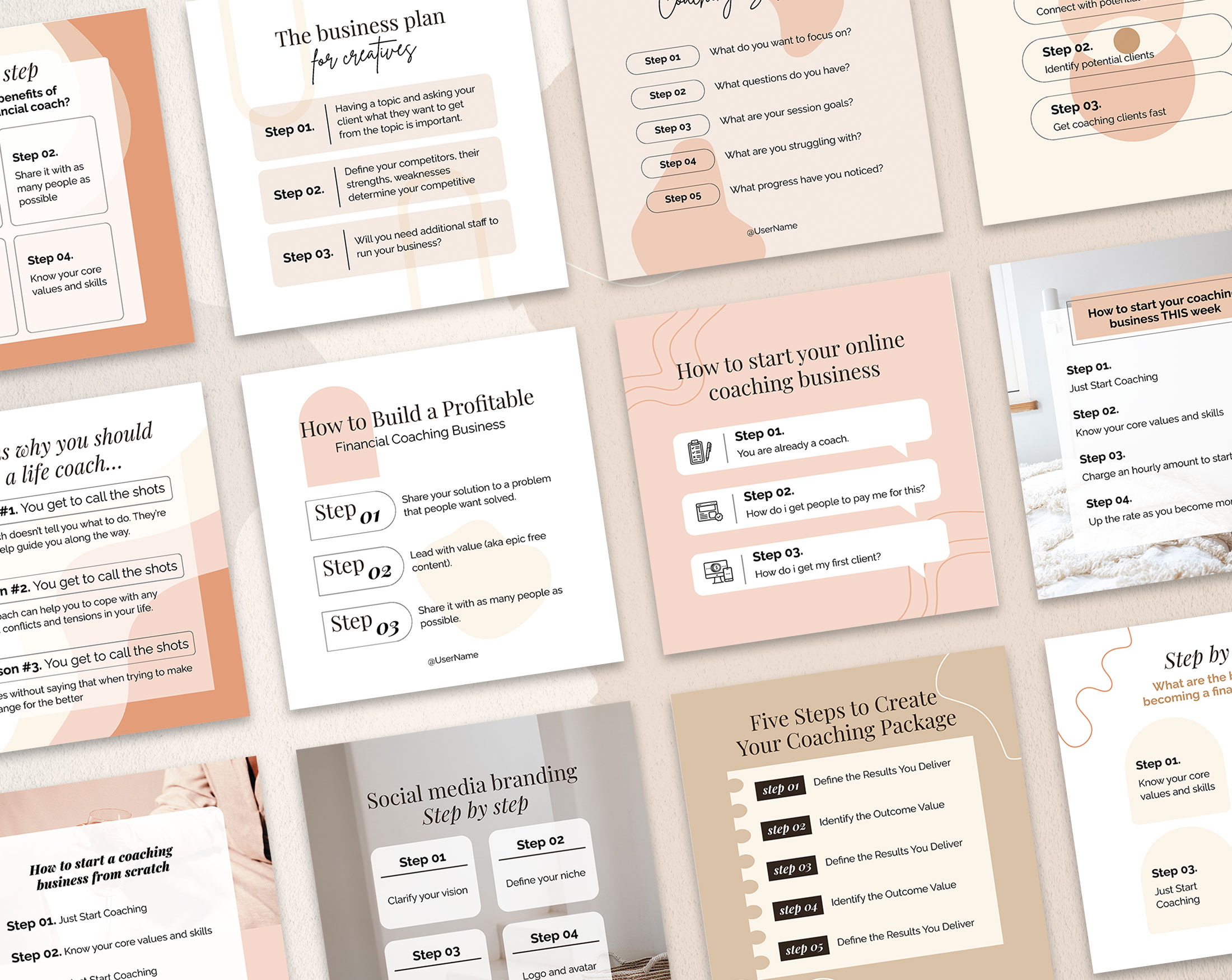 Step-By-Step Process Layouts Instagram Posts | Digital Products with ...