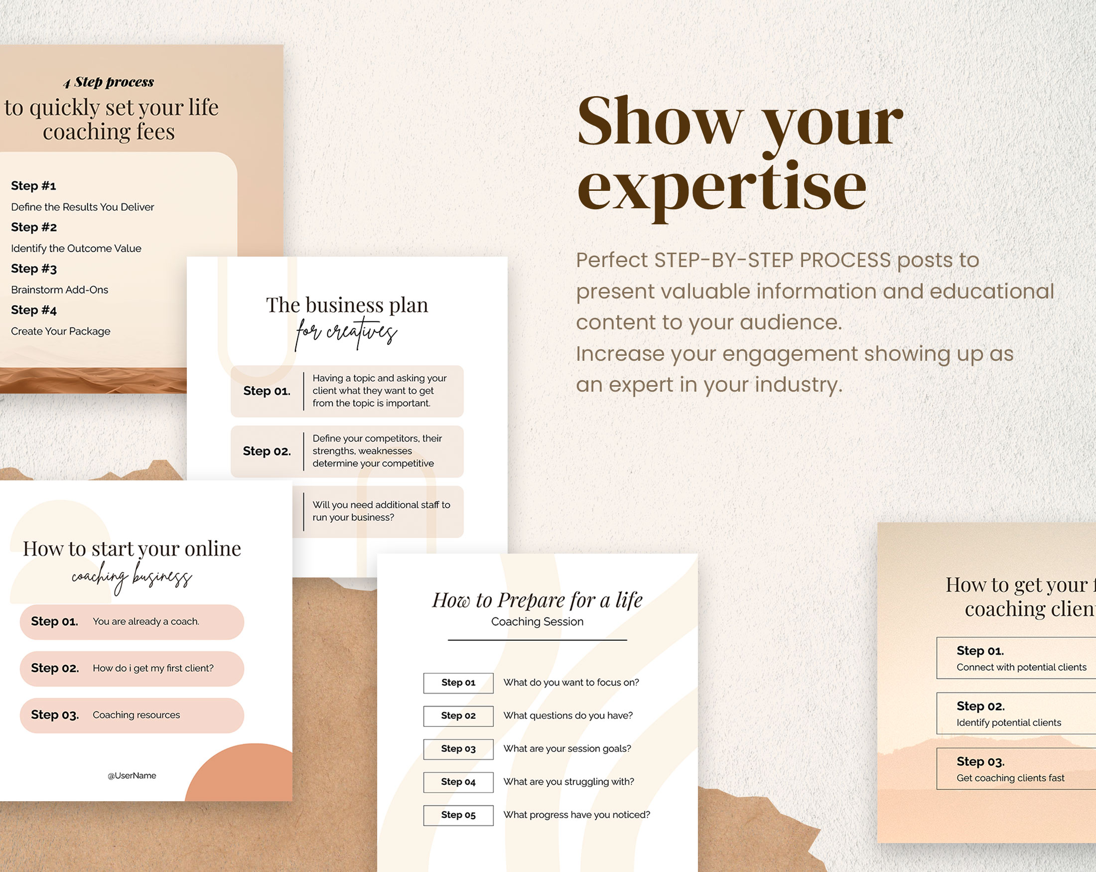 Step-By-Step Process Layouts Instagram Posts | Digital Products with ...