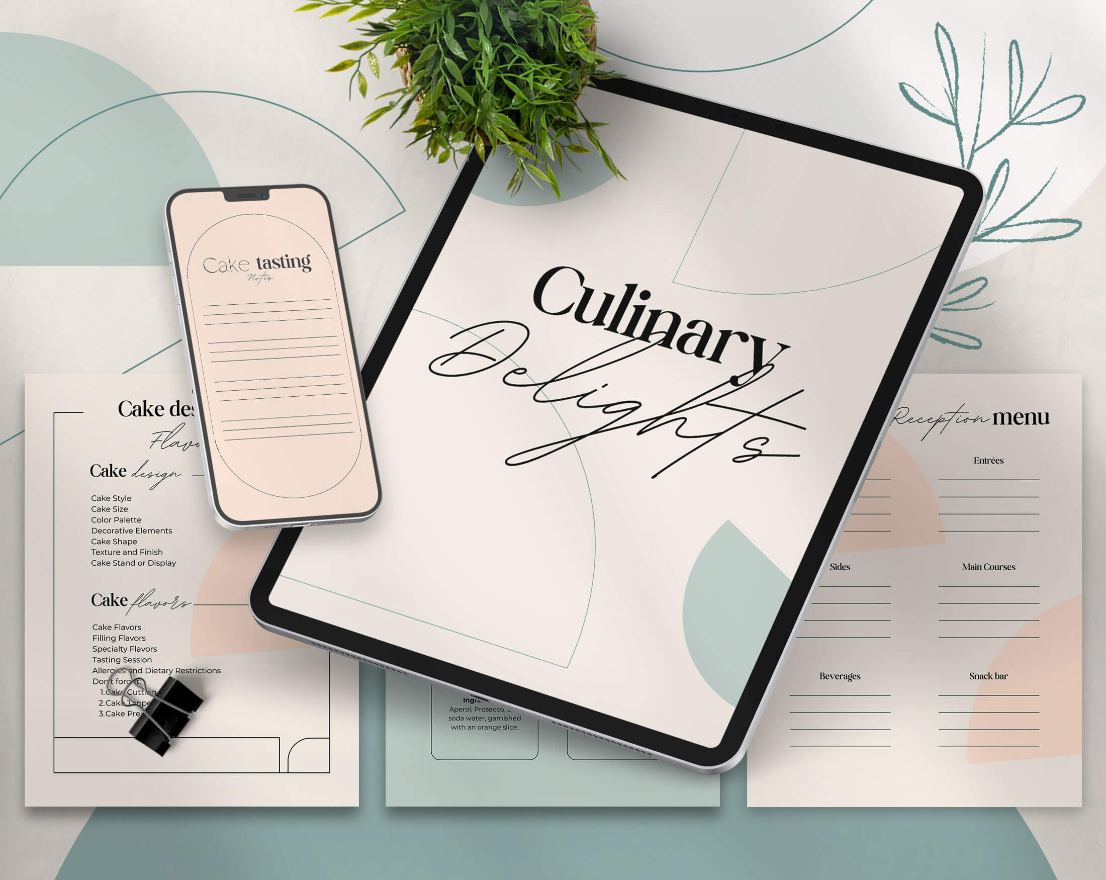 Culinary Delights Wedding Planner Template | Digital Products with ...