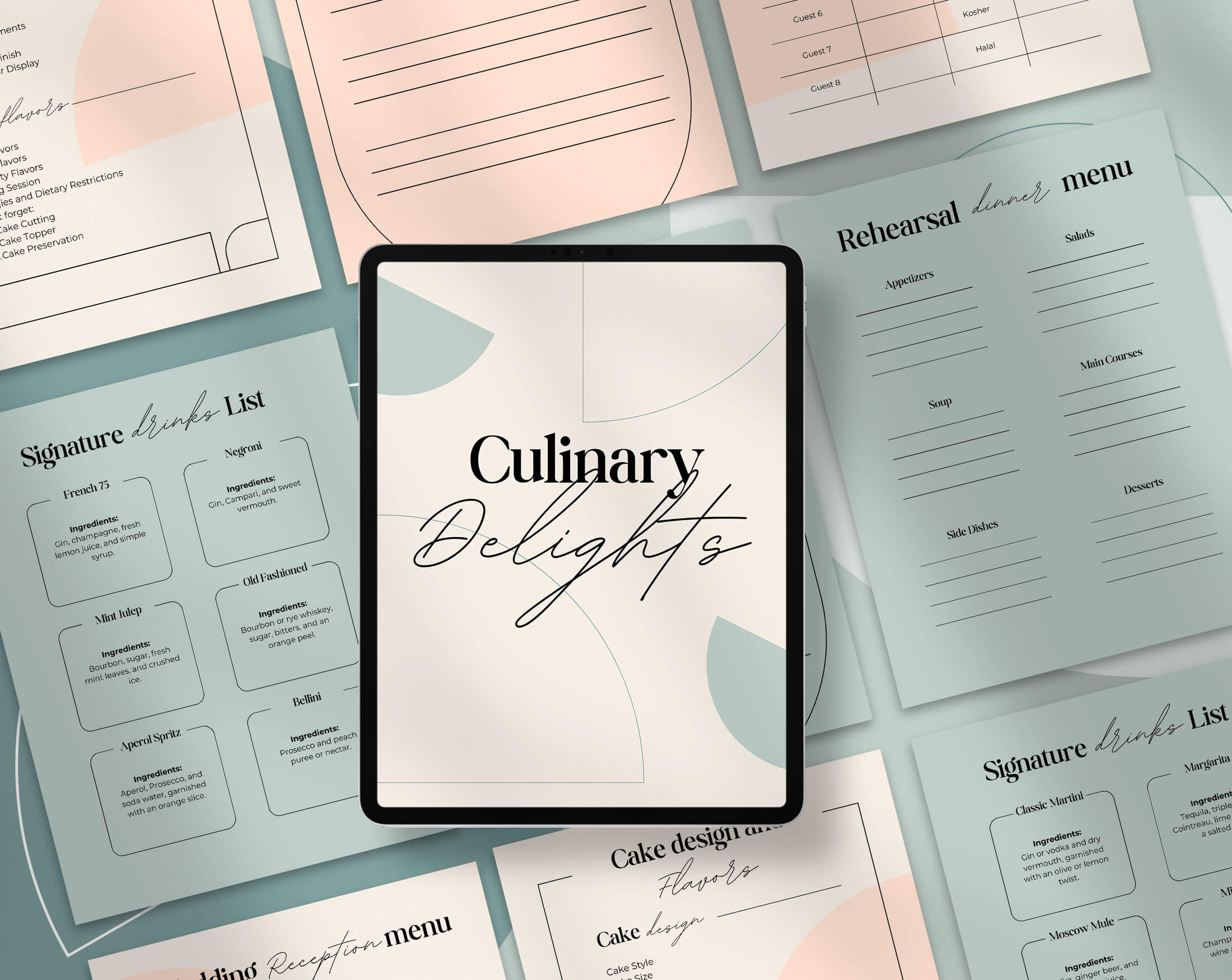 Culinary Delights Wedding Planner Template | Digital Products with ...