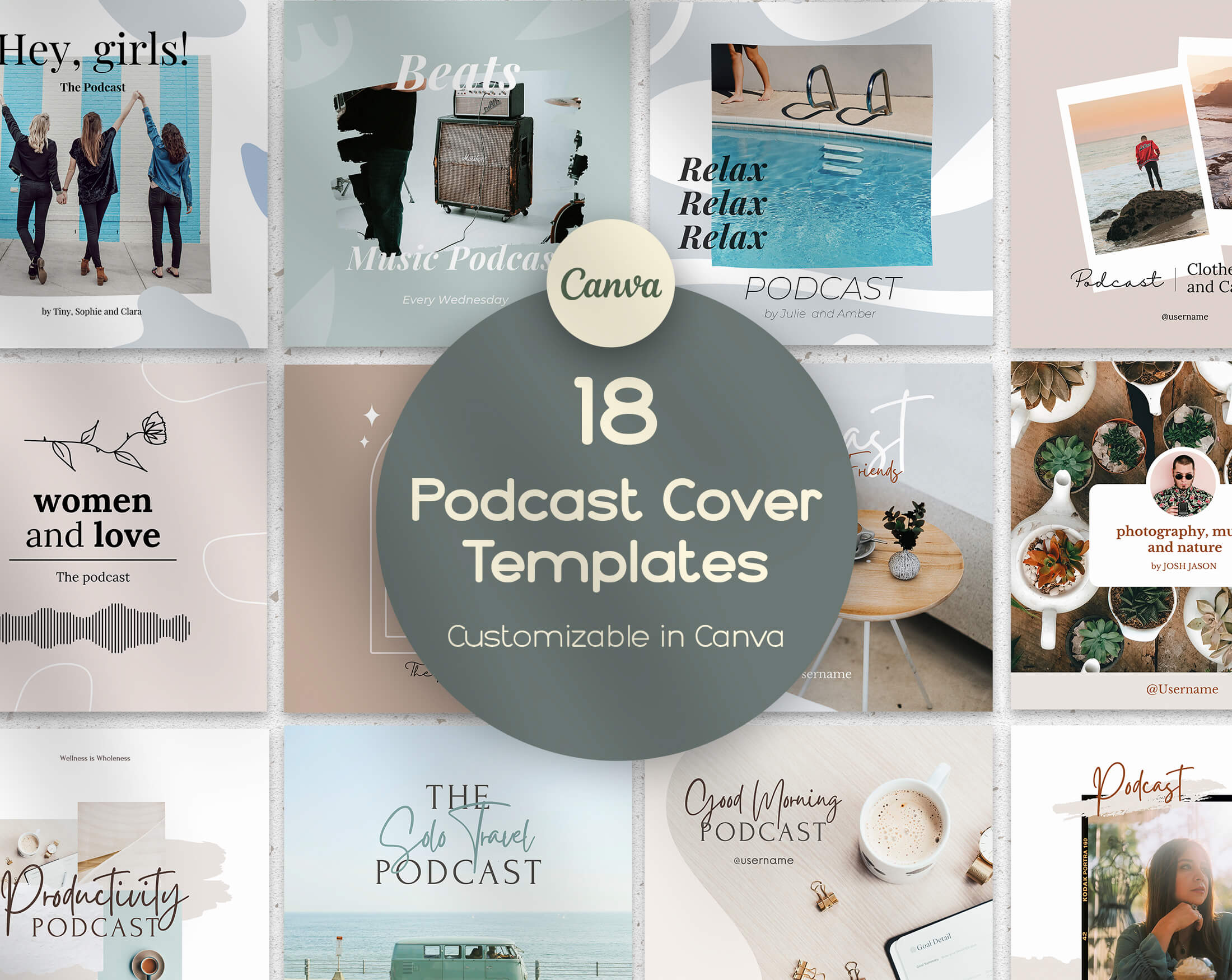 Online Coaching Podcast Podcast Covers Template Bundle | Digital ...