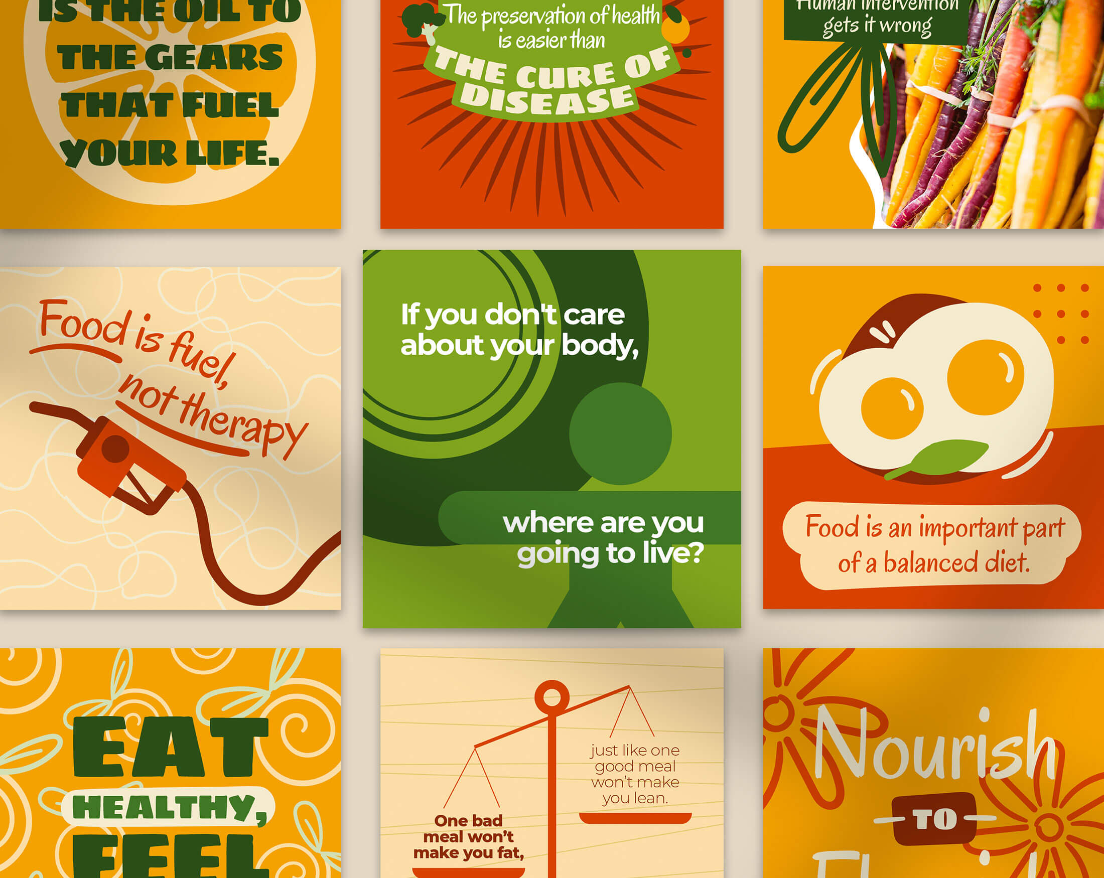 Nutrition Viral Quotes Social Media Canva Templates | Digital Products ...