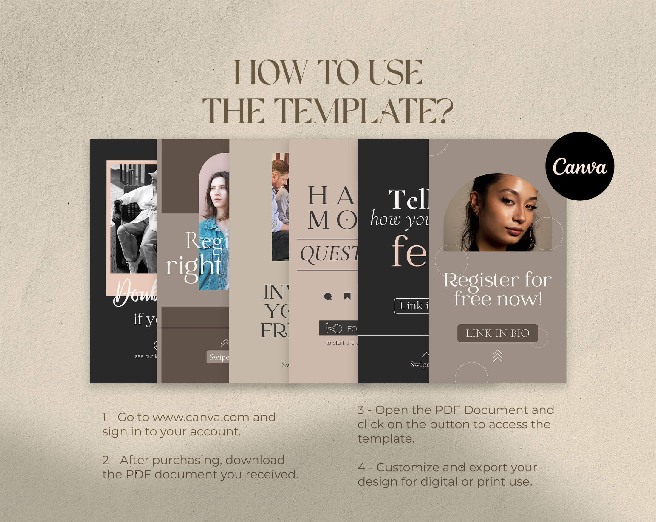 Vogue Call to Action Social Media Creator Kit Canva Template | Digital ...