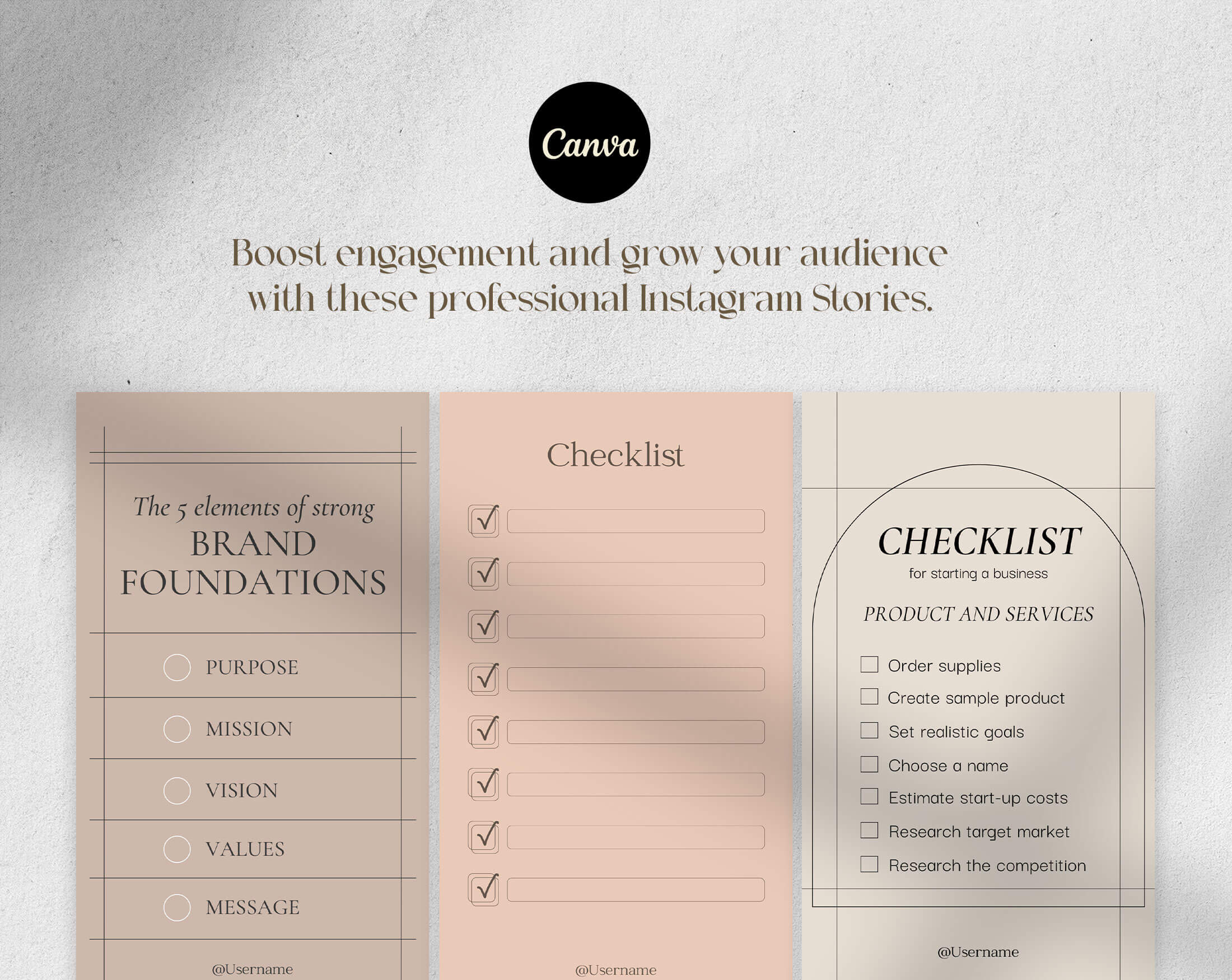 Vogue Checklists Social Media Creator Kit Canva Template | Digital ...