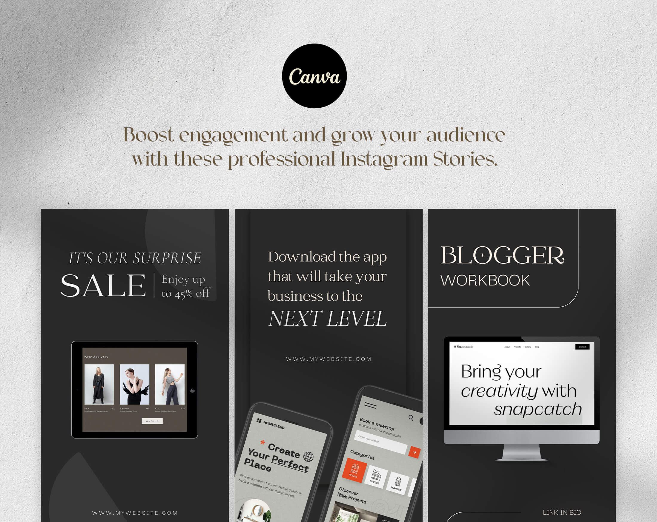 Vogue Digital Product Mockups Social Media Creator Kit Canva Template ...