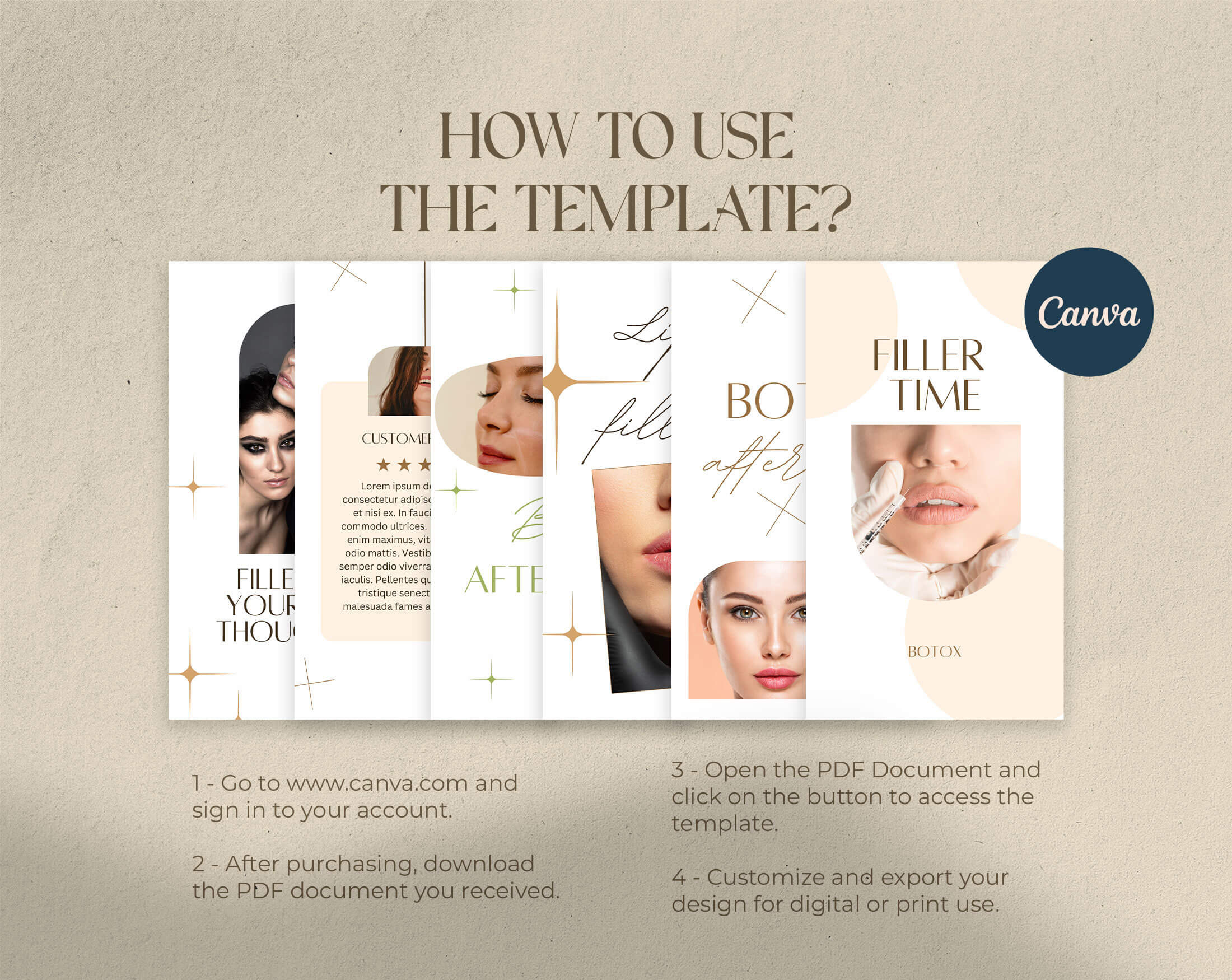 100 Botox & Filler Insta-Ready Canva Templates | Digital Products with ...