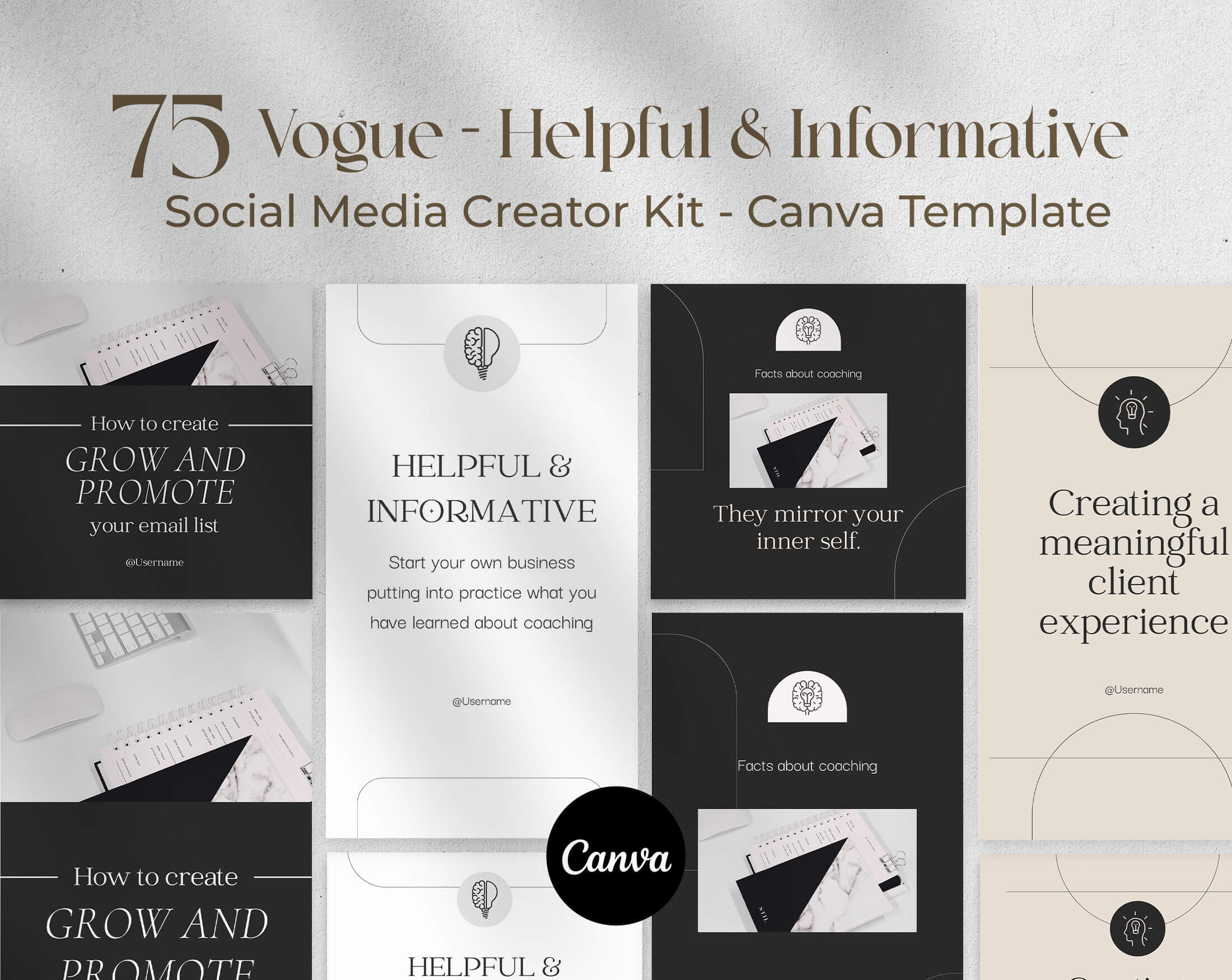 Vogue Helpful & Informative Posts Social Media Creator Kit Canva ...