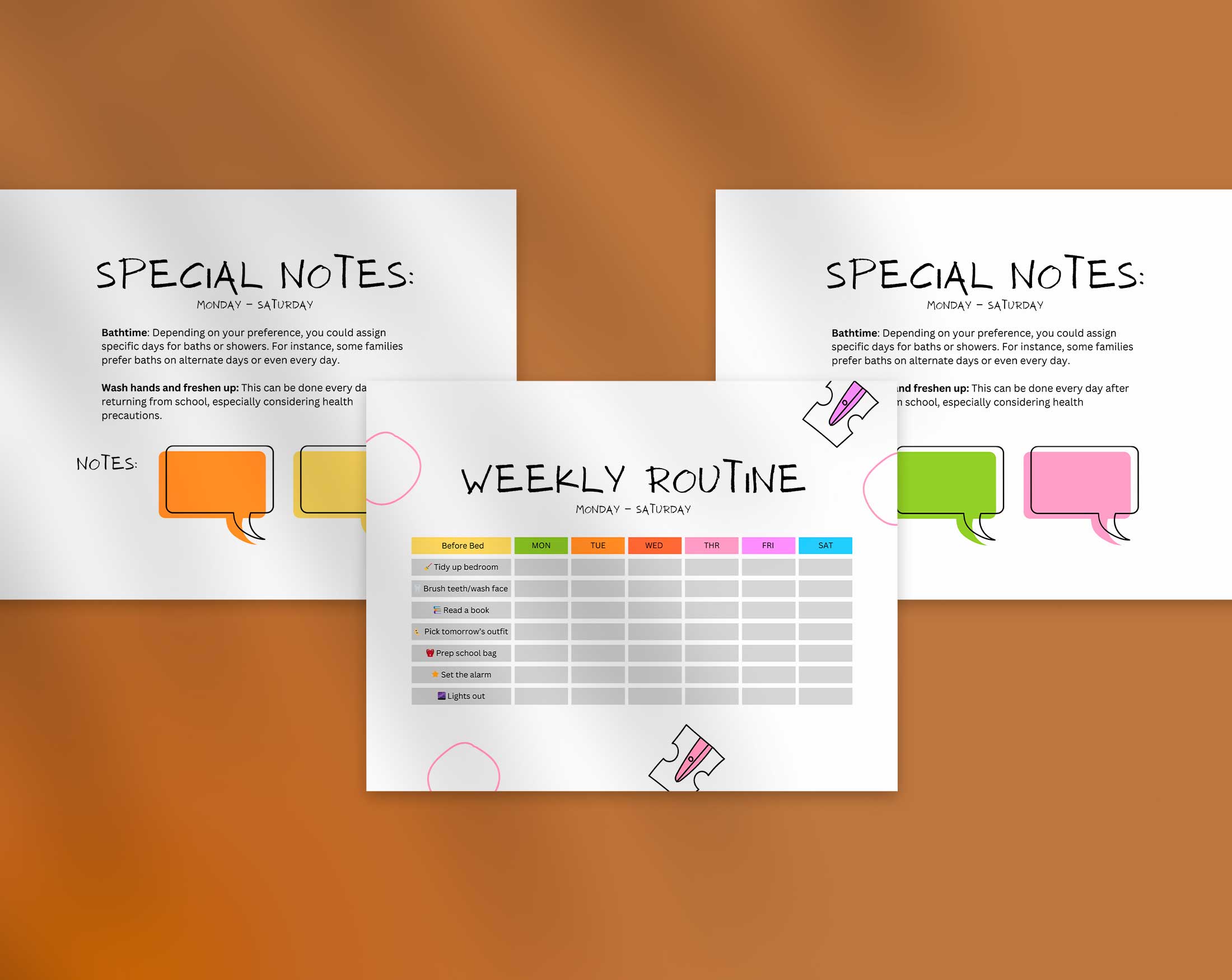 Stay on Track! Kids School Day Checklist Printable Canva Template ...