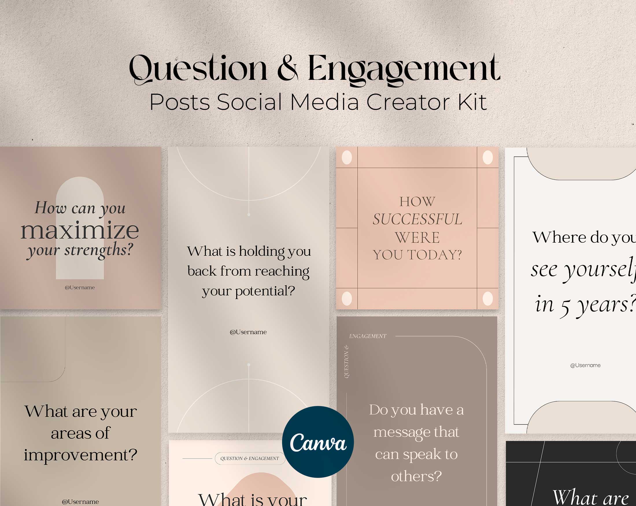 Vogue Question & Engagement Posts Social Media Creator Kit Canva ...